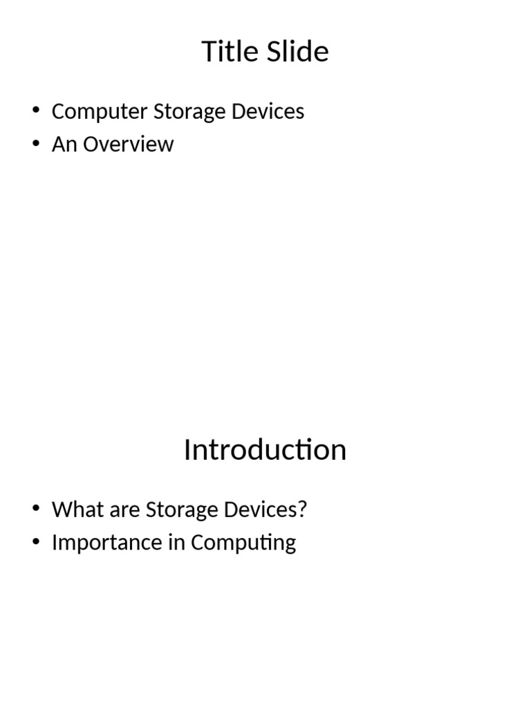 Computer Storage Devices Presentation | PDF