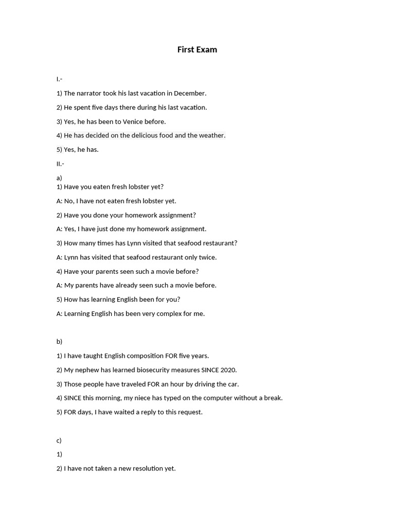 First Exam | PDF