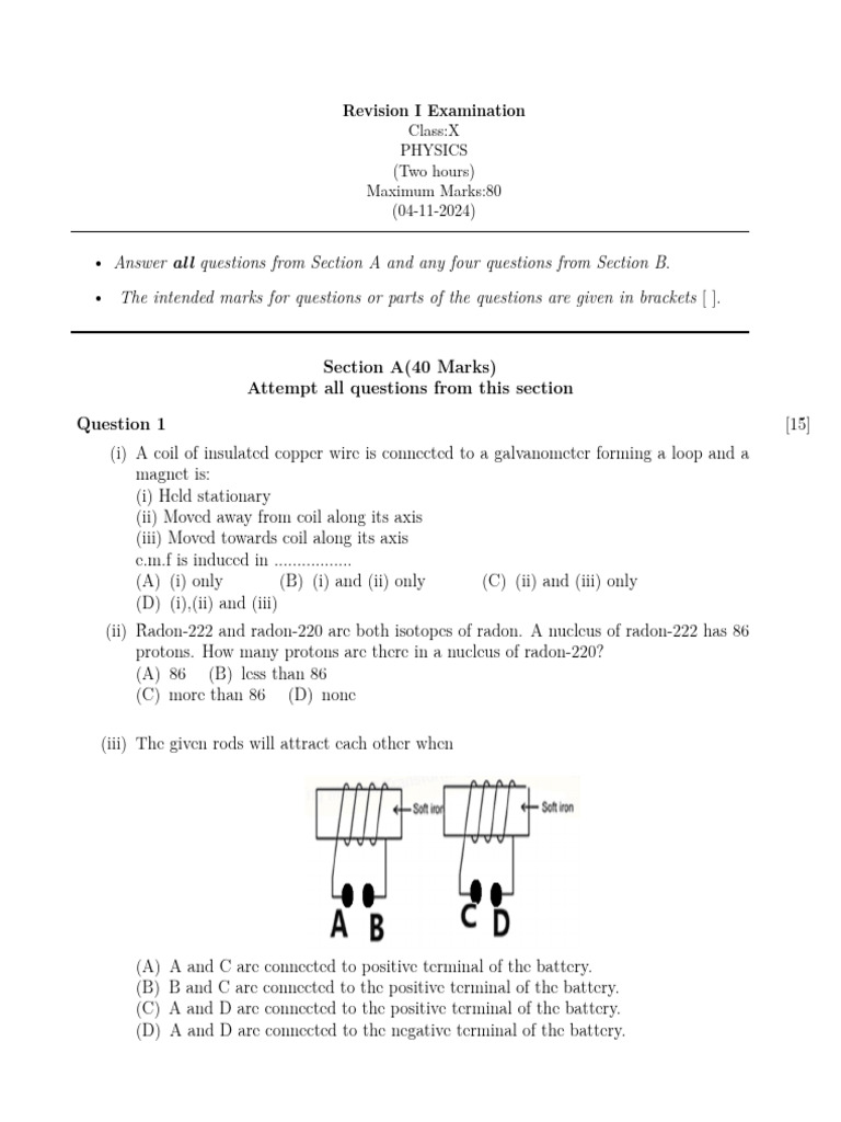 Practice Prelim Physics 2025 | PDF | Inductor | Electricity