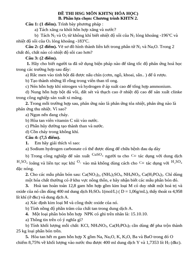 Đề Ôn Hsg Khtn - 8 | PDF