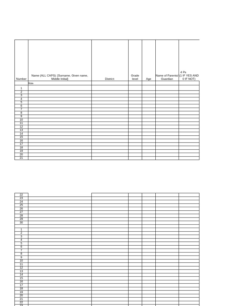 EOSY 6 PEARL Form 1 Grade 4 6 RLA English Adviser Record Sheet | PDF ...
