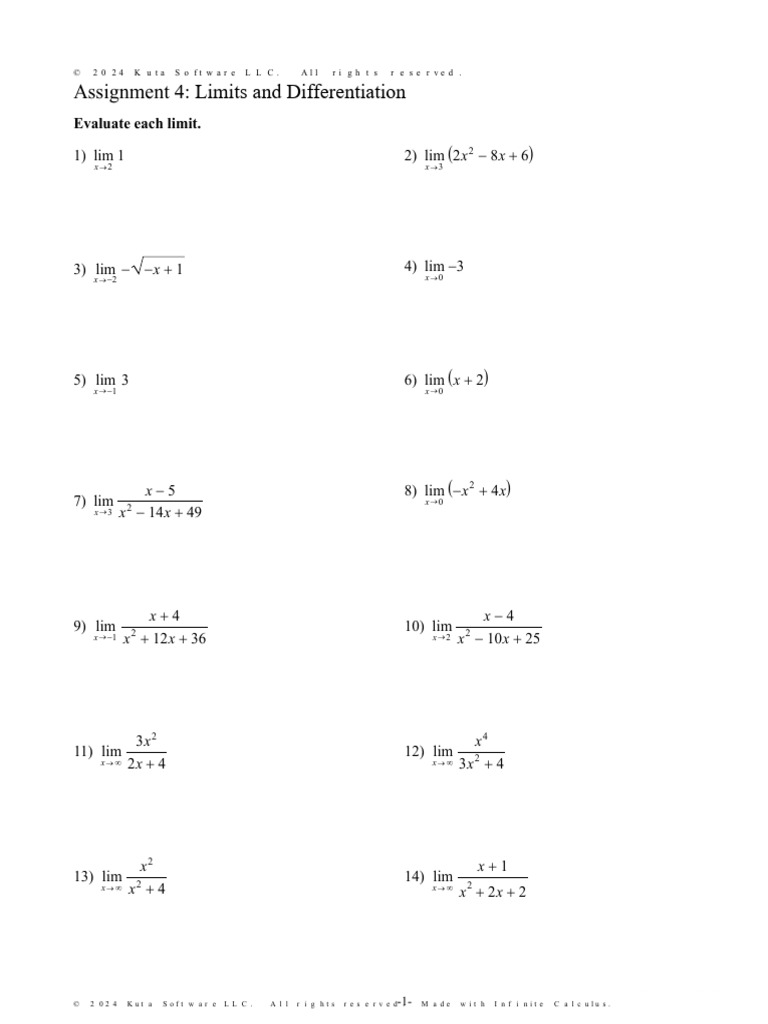 Assignment4 - Differentiation | PDF | Analysis | Mathematical Concepts