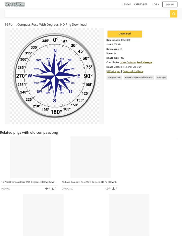 16 Point Compass Rose With Degrees, HD PNG Download - VHV | PDF ...