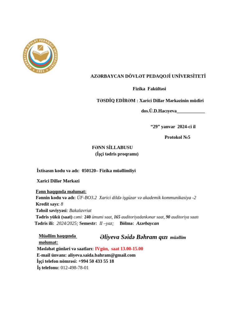 SİLLABUS TEX2402---2 | PDF