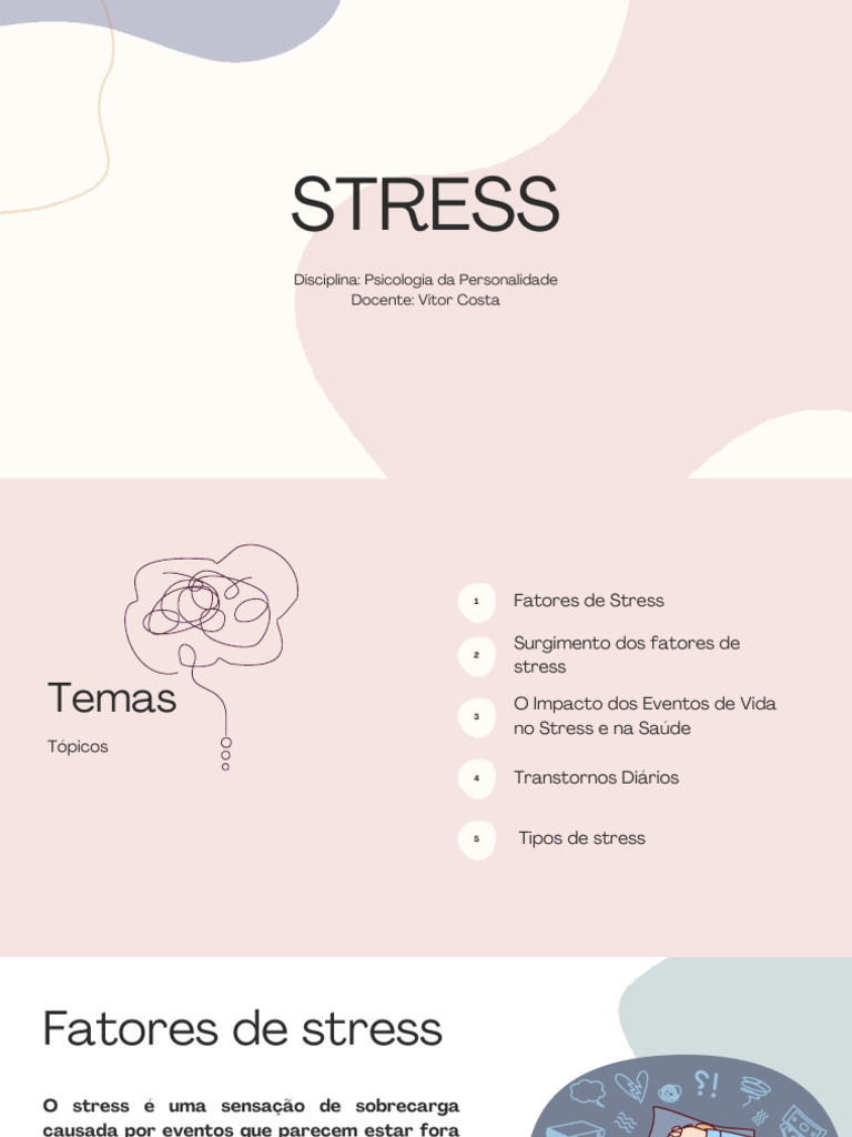 Fatores e Tipos de Stress na Saúde | PDF | Estresse (Biologia ...