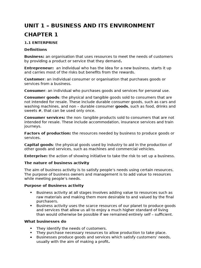Business Fundamentals and Environment | PDF | Entrepreneurship | Goods