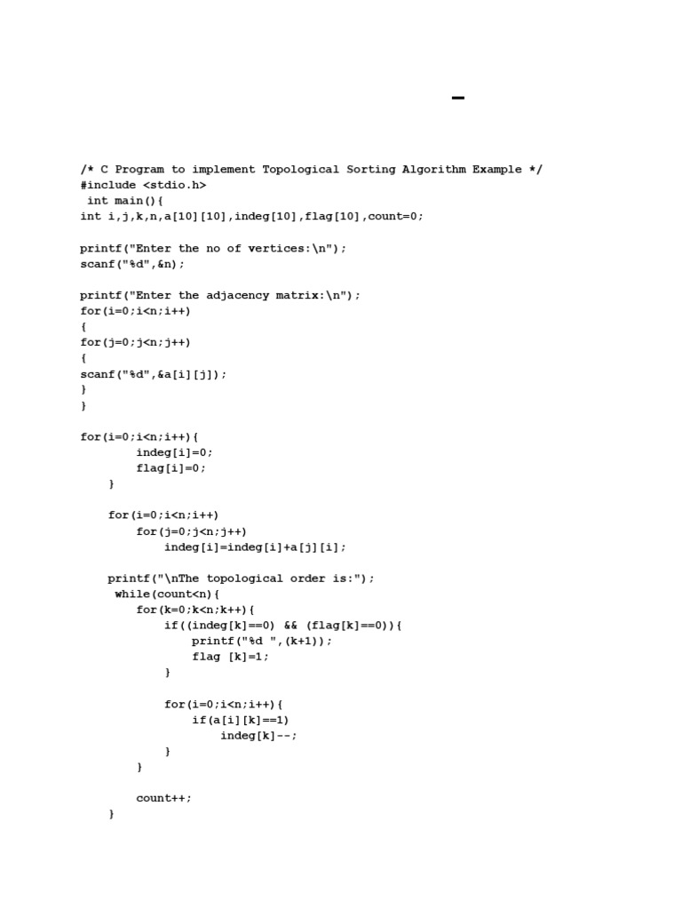 C Programs for Graph Algorithms | PDF | Vertex (Graph Theory) | Applied ...