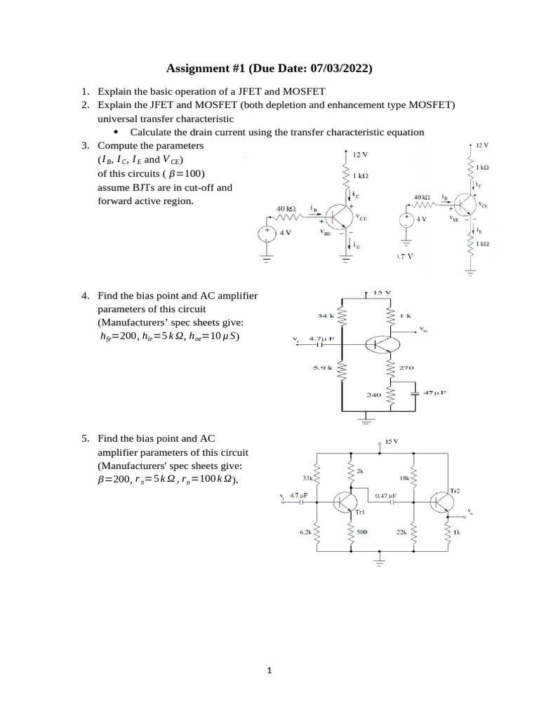 ckts-1 assignment | PDF