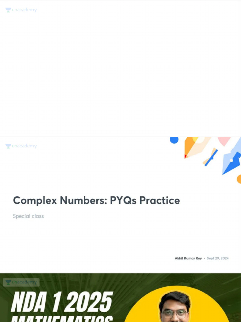 Complex Numbers PYQs Practice With Anno | PDF