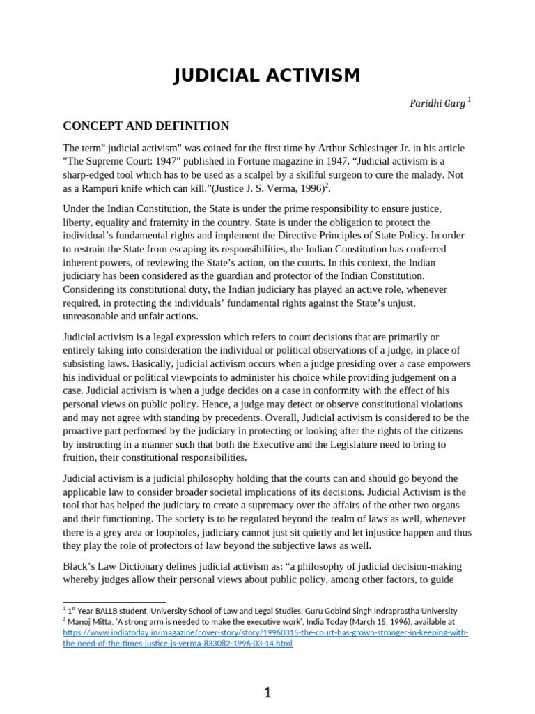 Judicial Activism[1] | PDF | Supreme Court Of The United States ...