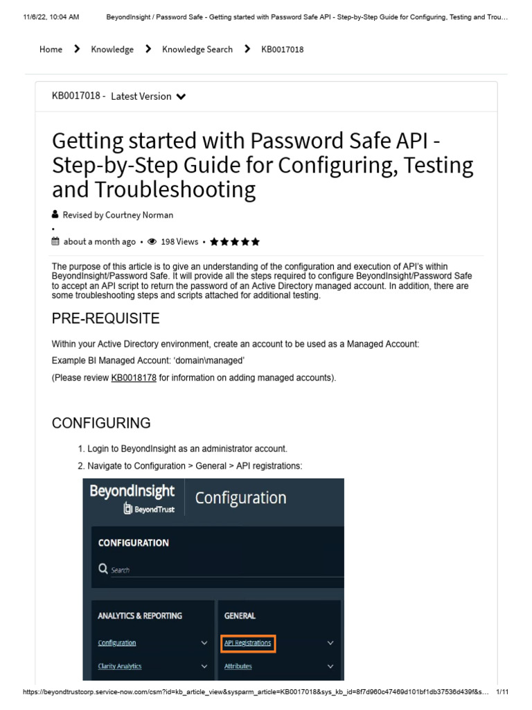 Beyondinsight Password Safe Getting Started With Password Safe Api Step By Step Guide For