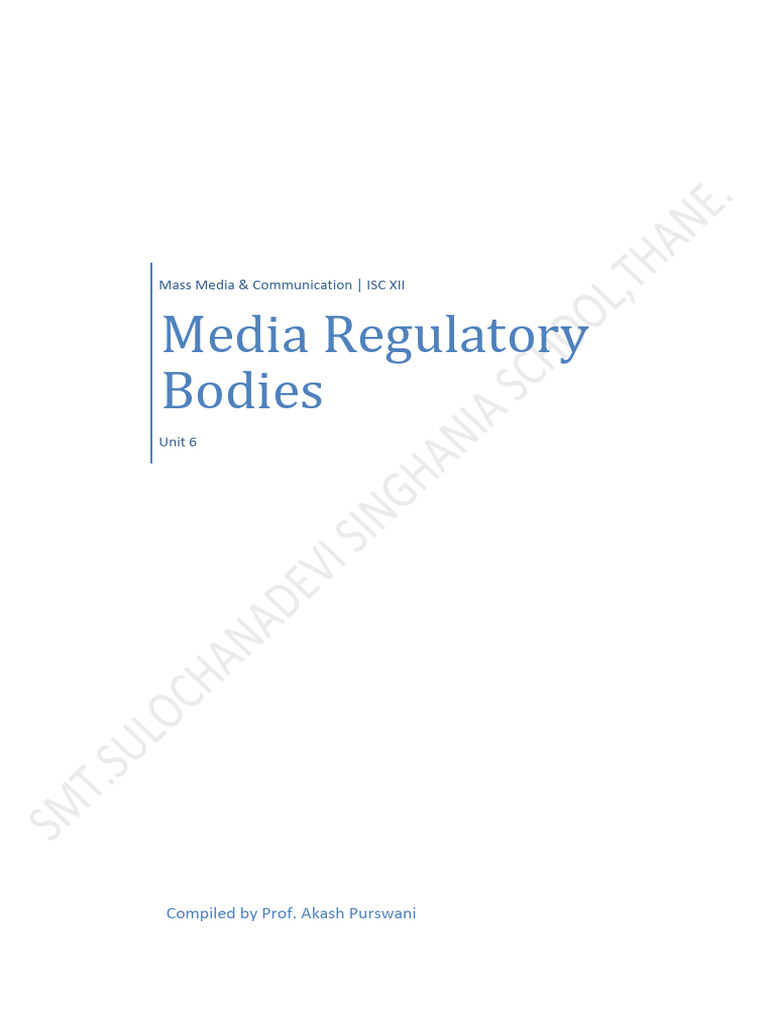 Media Regulatory Bodies in India | PDF