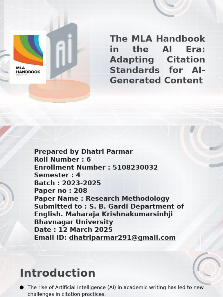 MLA Citation Guidelines for AI Content | PDF | Artificial Intelligence ...