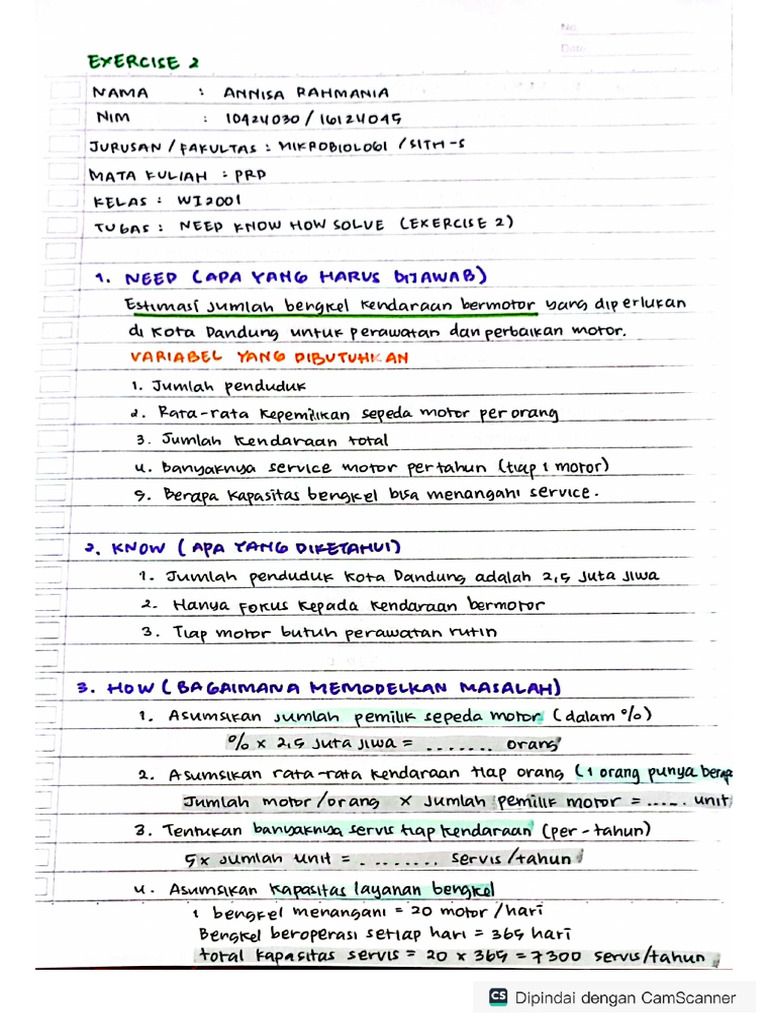 Annisa Rahmania - Need Know How Solve - Exercise 2 | PDF