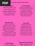 Classification of Salads by Ingredients | PDF
