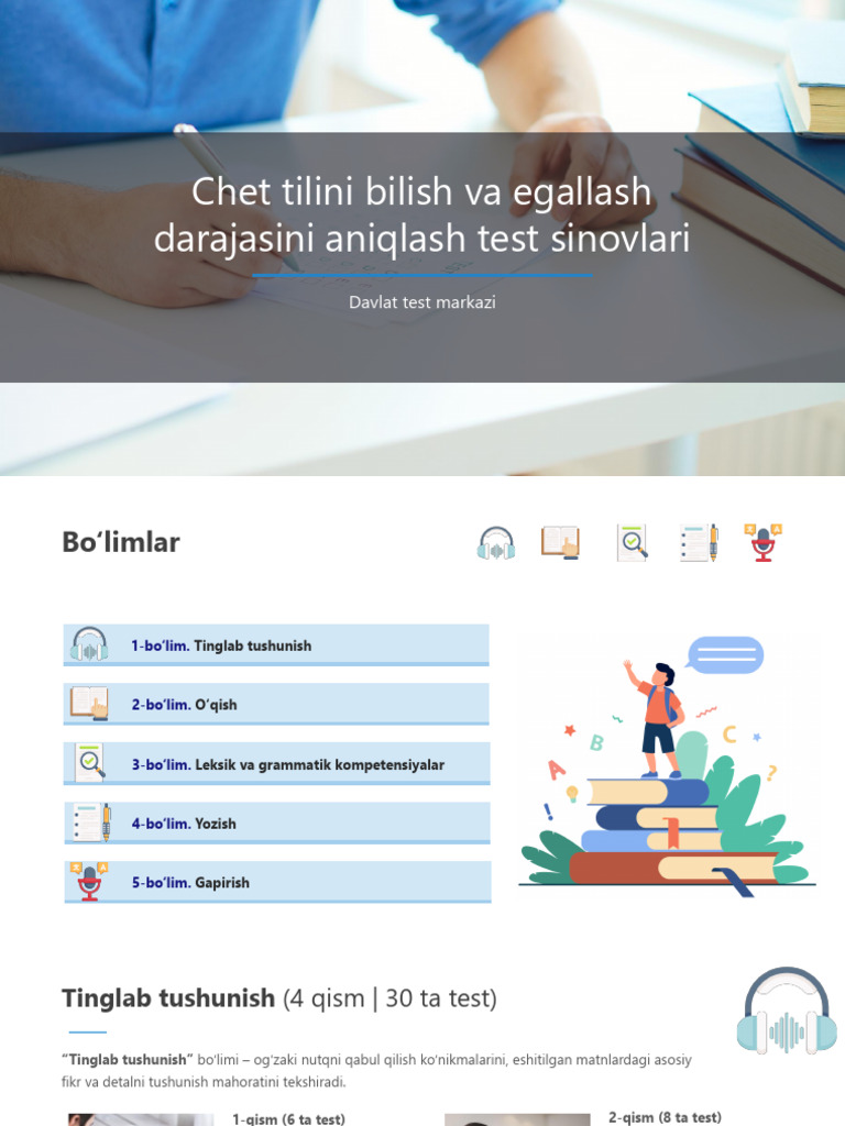 Chet Tili Imtihoni Haqida Ma'lumot | PDF