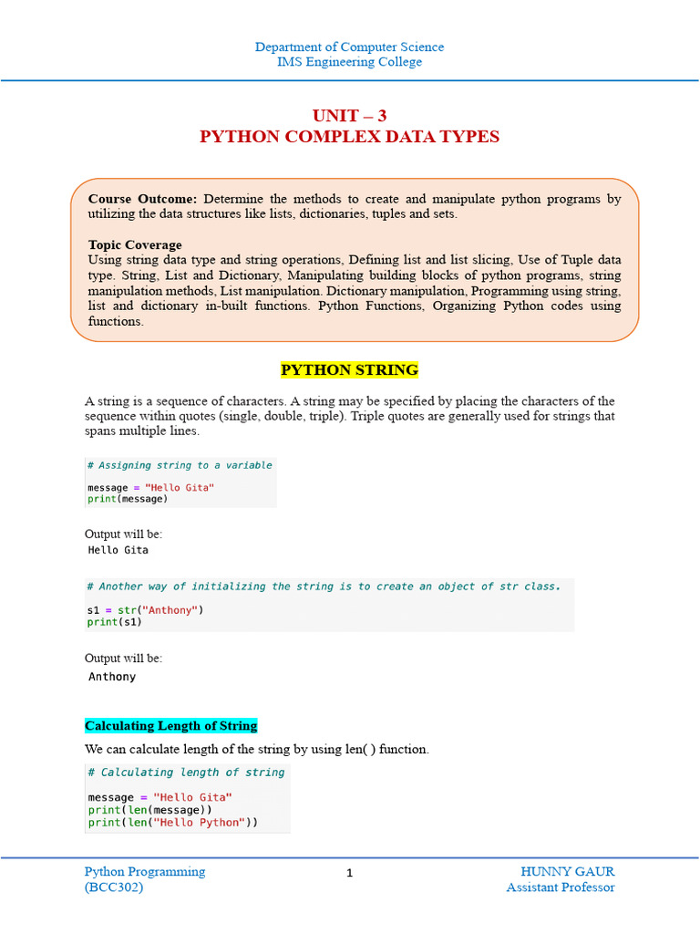 UNIT 3-5 | PDF | Parameter (Computer Programming) | String (Computer ...
