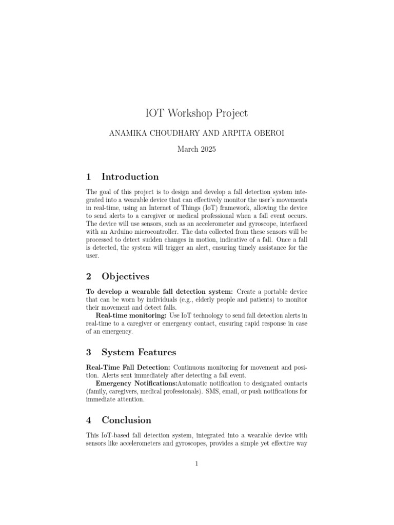 IOT Workshop Project | PDF