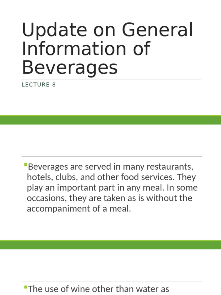 Overview of Beverages and Bartending | PDF | Alcoholic Beverages | Drink