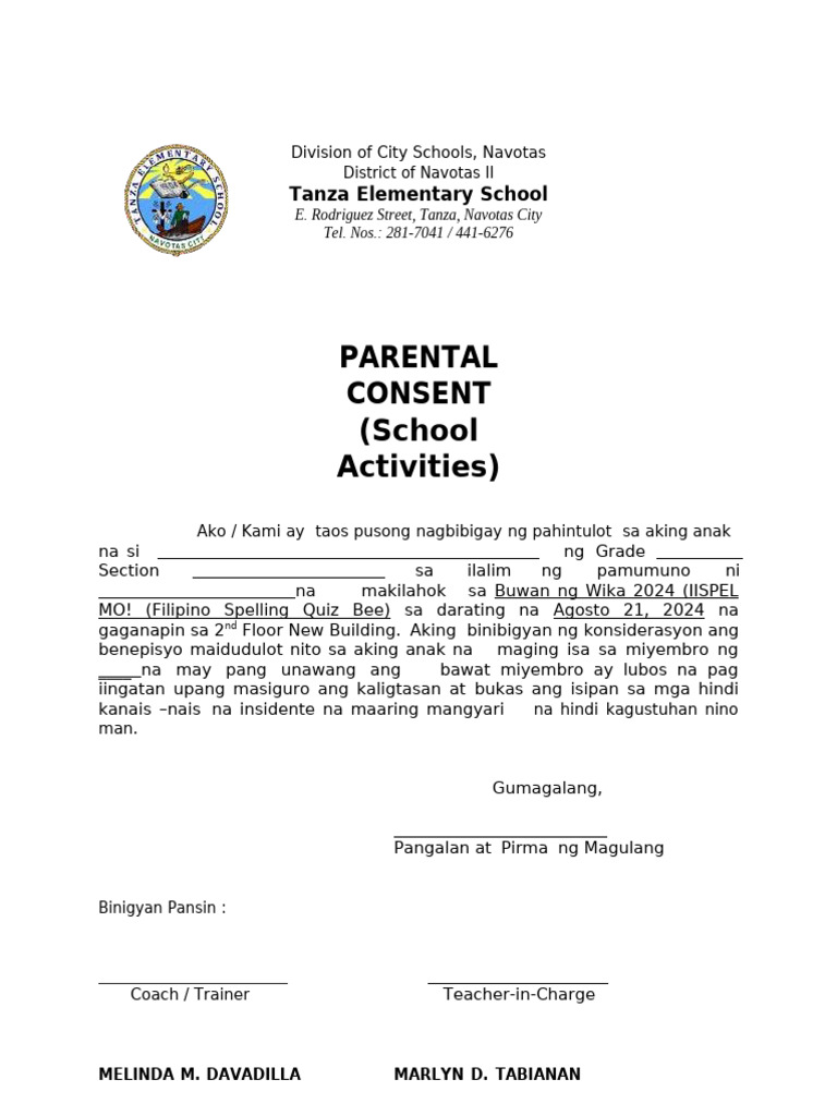Parental Consent Contest | PDF
