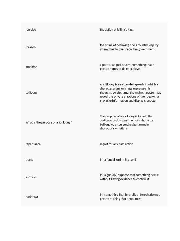 Literary Devices ACT 1 Macbeth | PDF