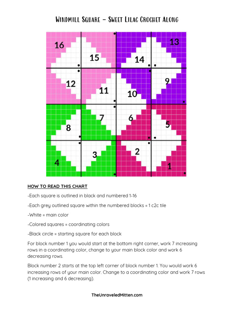 Windmill Square Crochet Instructions | PDF
