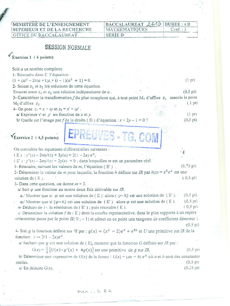 Bac D Math 2013 | PDF