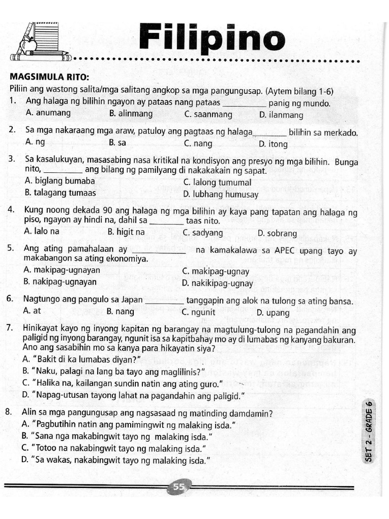 Filipino NAT 1 | PDF