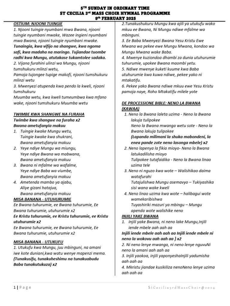 3rd Mass, 8th February 2025 Mass Order | PDF