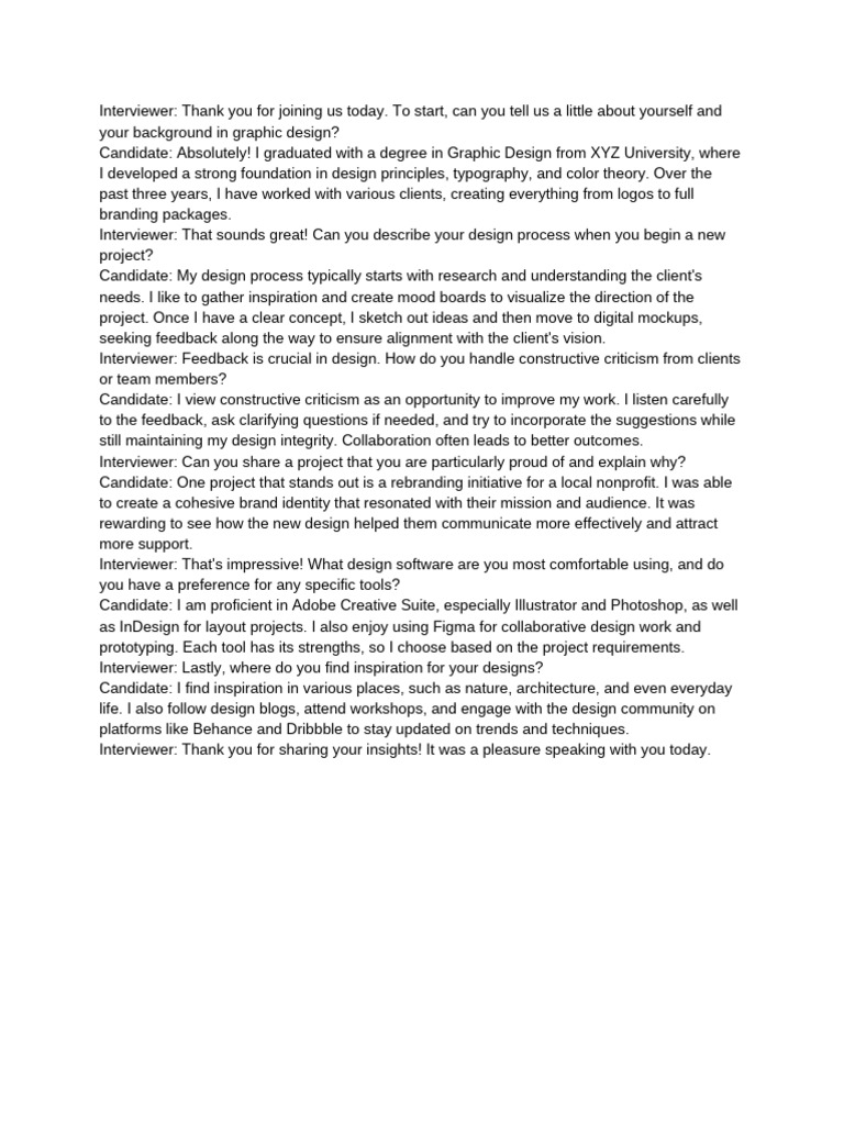 Graphic Design Interview Insights | PDF | Graphic Design | Human ...