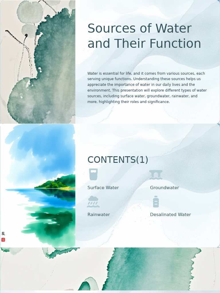 Sources of Water and Their Fu | PDF | Fresh Water | Water