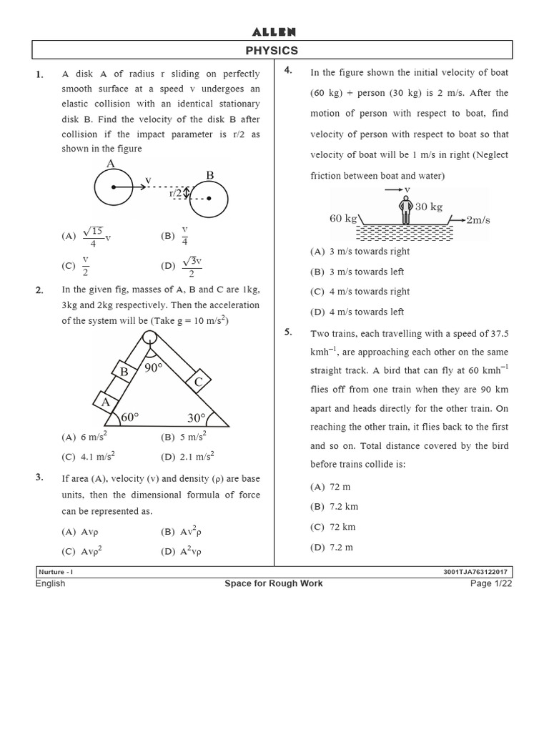 Tallentex Class 11 Physics Sample Questions | PDF | Gases | Electron