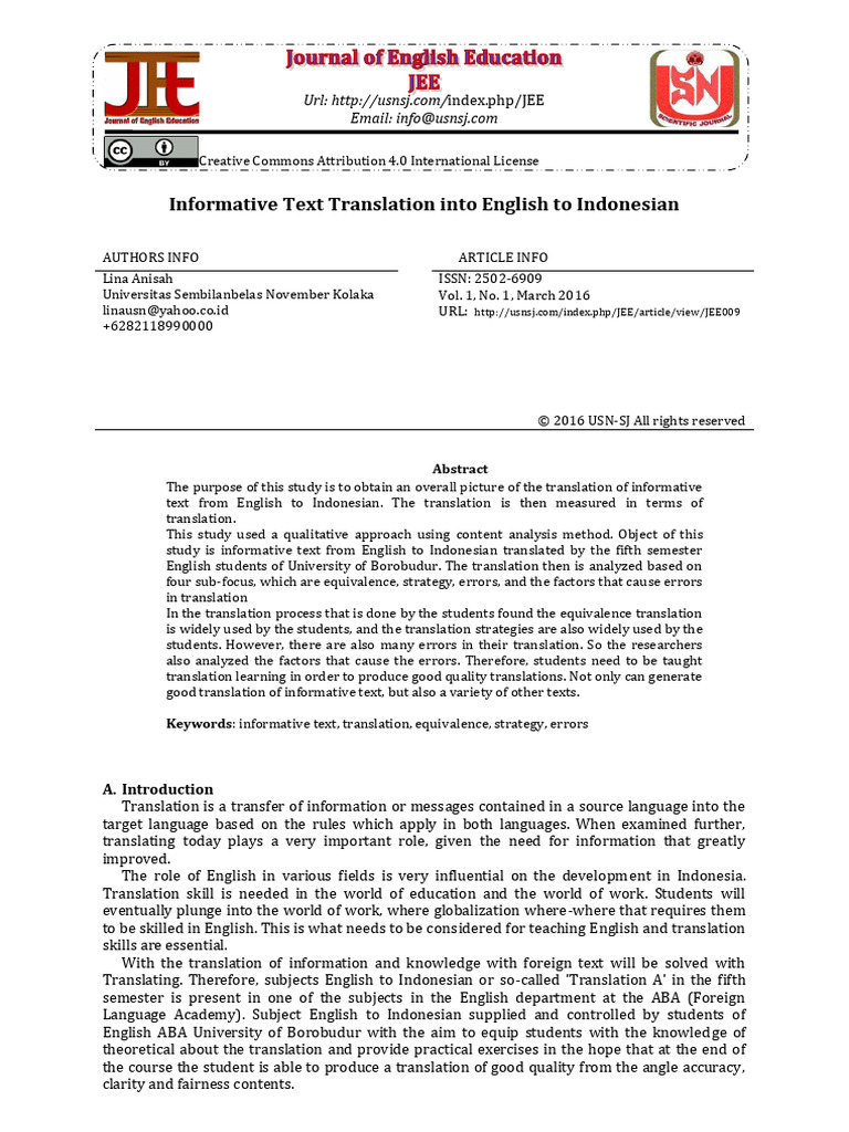 Informative Text Translation Into Englis 64af66eb | PDF | Translations ...