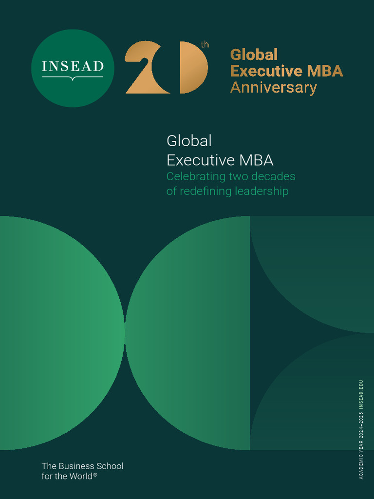 INSEAD GEMBA Brochure Nov2024 1 | PDF | Master Of Business ...
