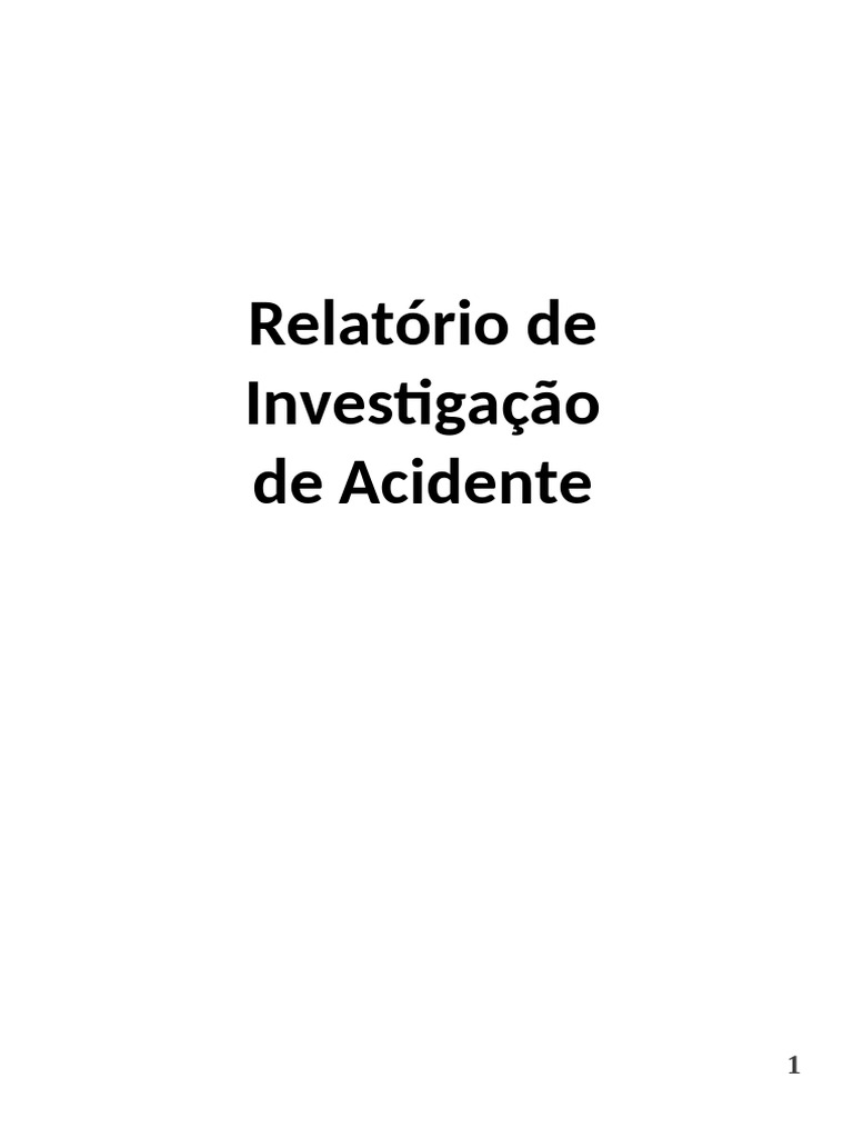 Relatório de Investigação de Acidente | PDF