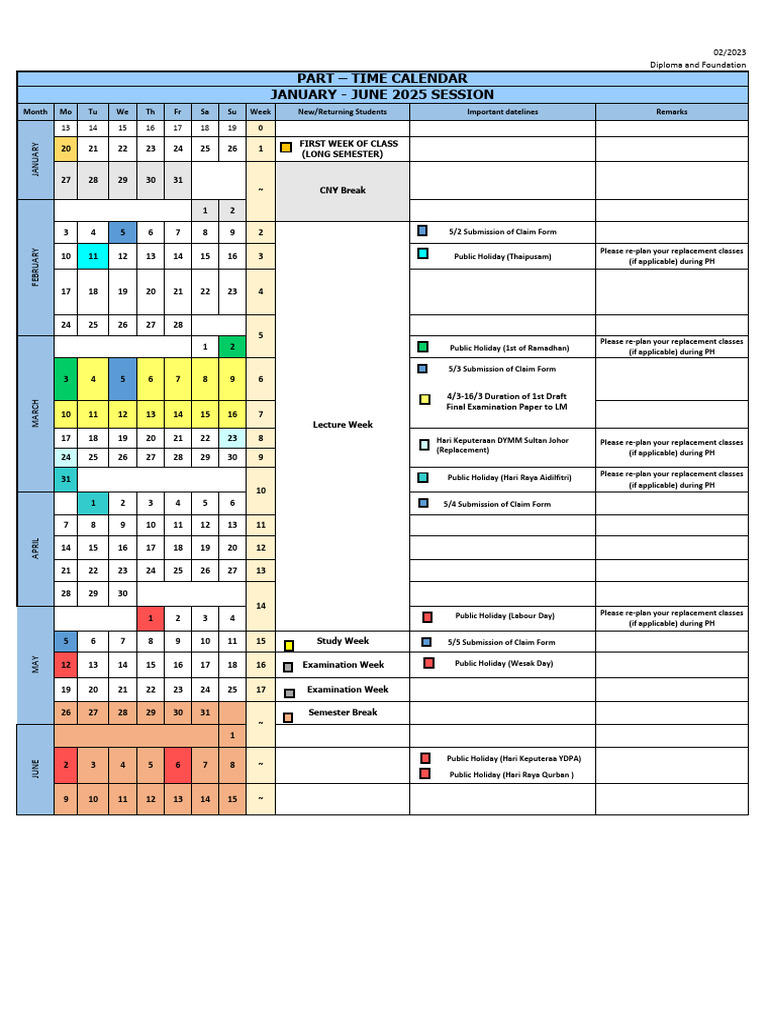 PTL Acdemic Calender Sem Jan 25 | PDF | Academic Term | Educational ...