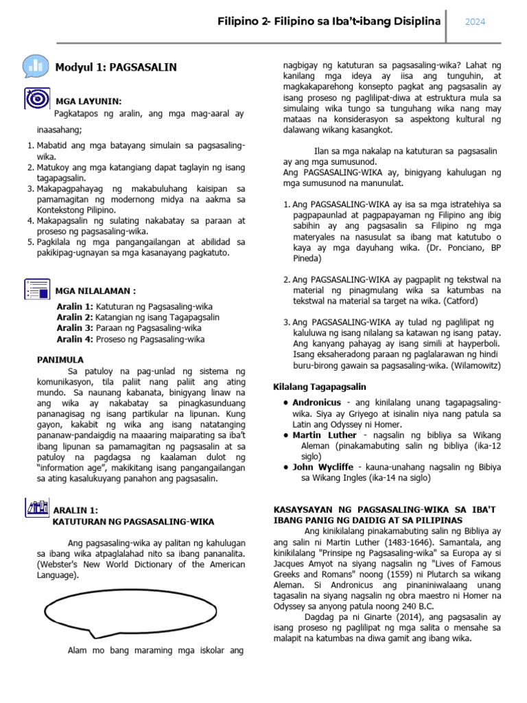 Midterm Pagsasaling Wika | PDF