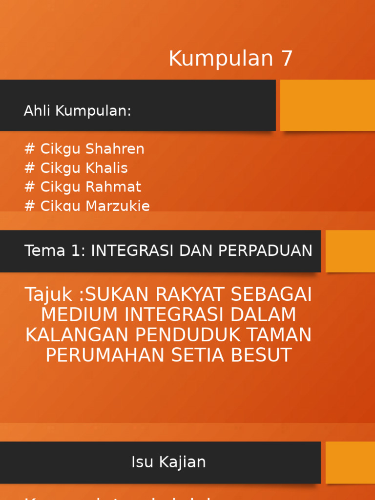 Kump 7 - Tema 1 Integrasi Dan Perpaduan | PDF
