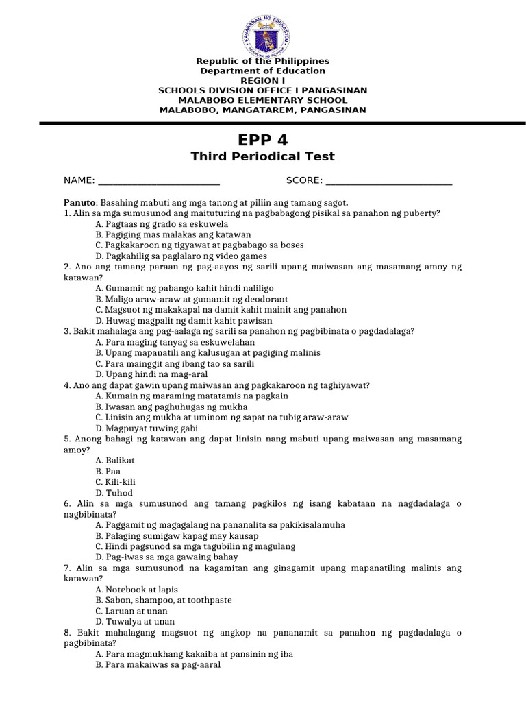 PT Epp4 Q3 | PDF