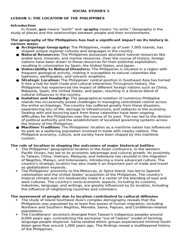 Done Initial Checking - Social Studies 5 - Review Materials | PDF ...