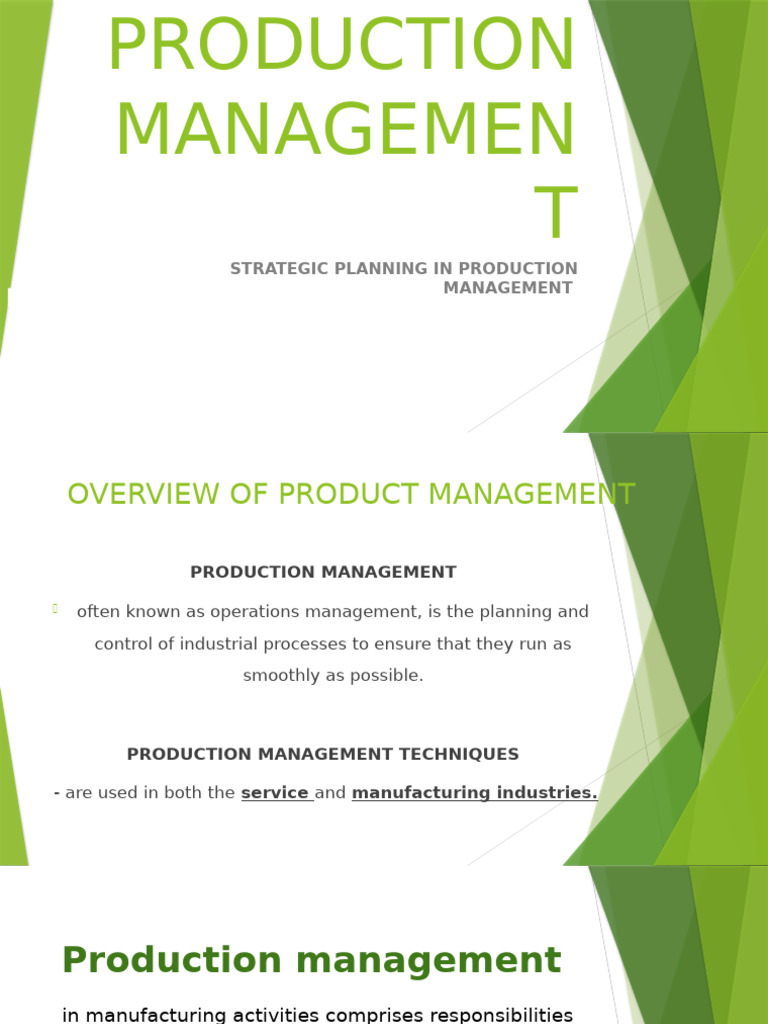 PPT1 Strategic Planning in Production Management | PDF | Factors Of ...