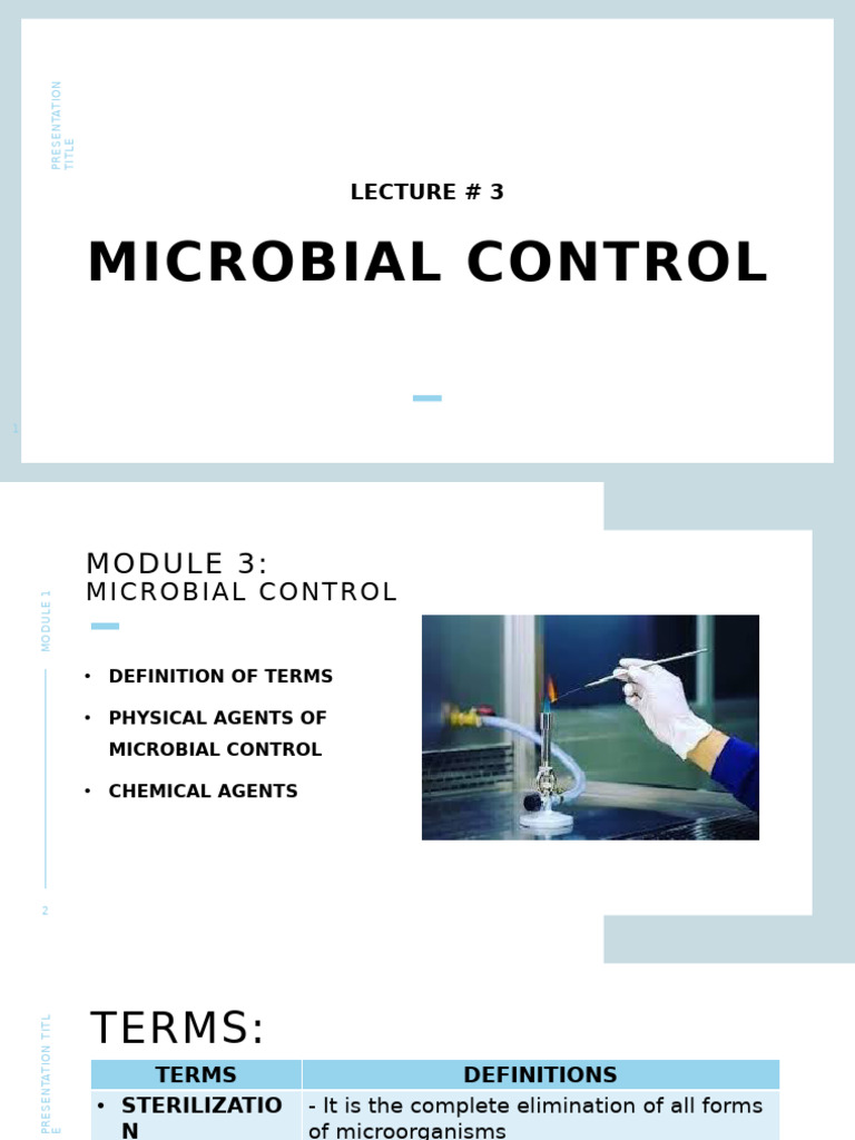 Module 3 - MICROBIAL CONTROL | PDF | Disinfectant | Antimicrobial