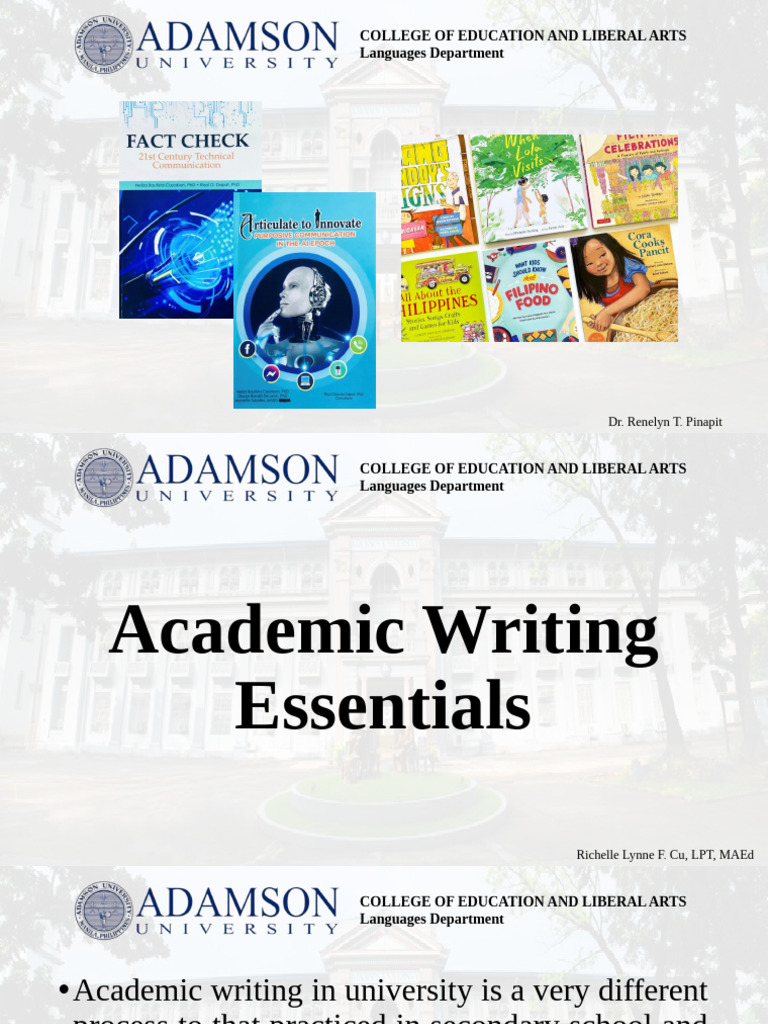 Lesson 3 Academic Writing Essentials | PDF | Jargon | Linguistics