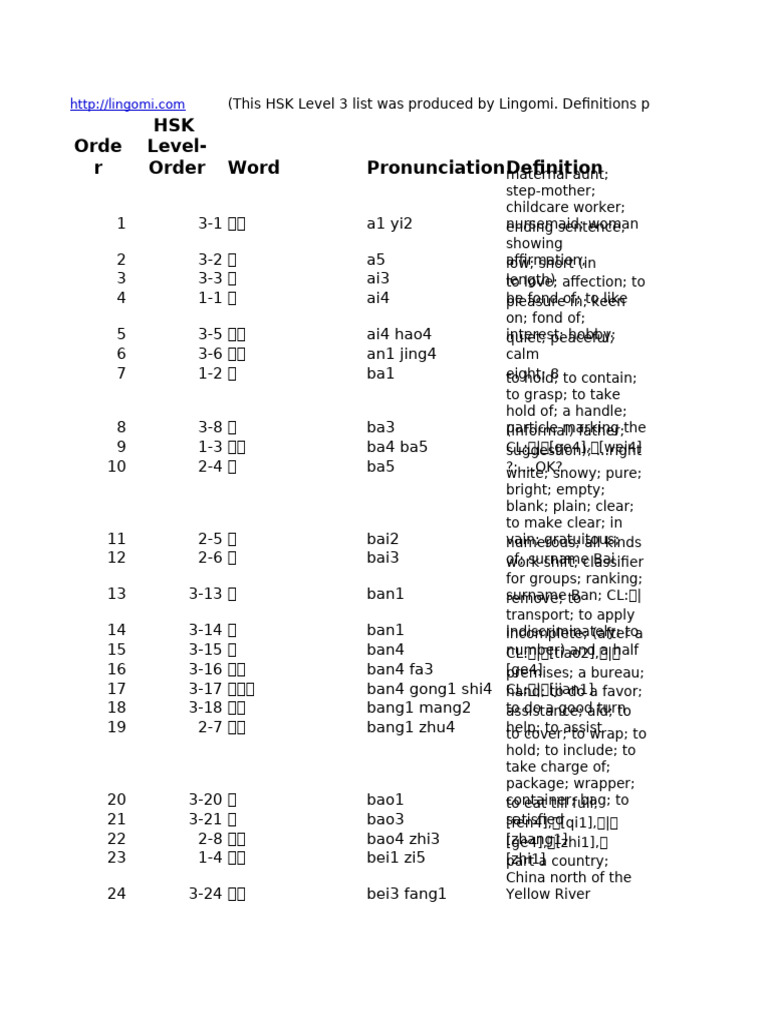 HSK Level 3 (New HSK) | PDF