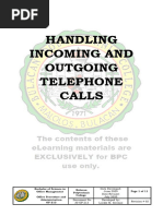 The Procedure of Handling Incoming and Outgoing Calls | PDF