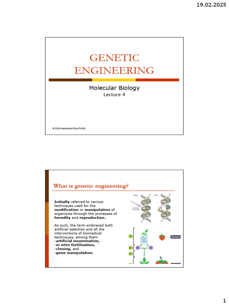 MolBio_genetic engineering lecture | PDF | Restriction Enzyme | Dna