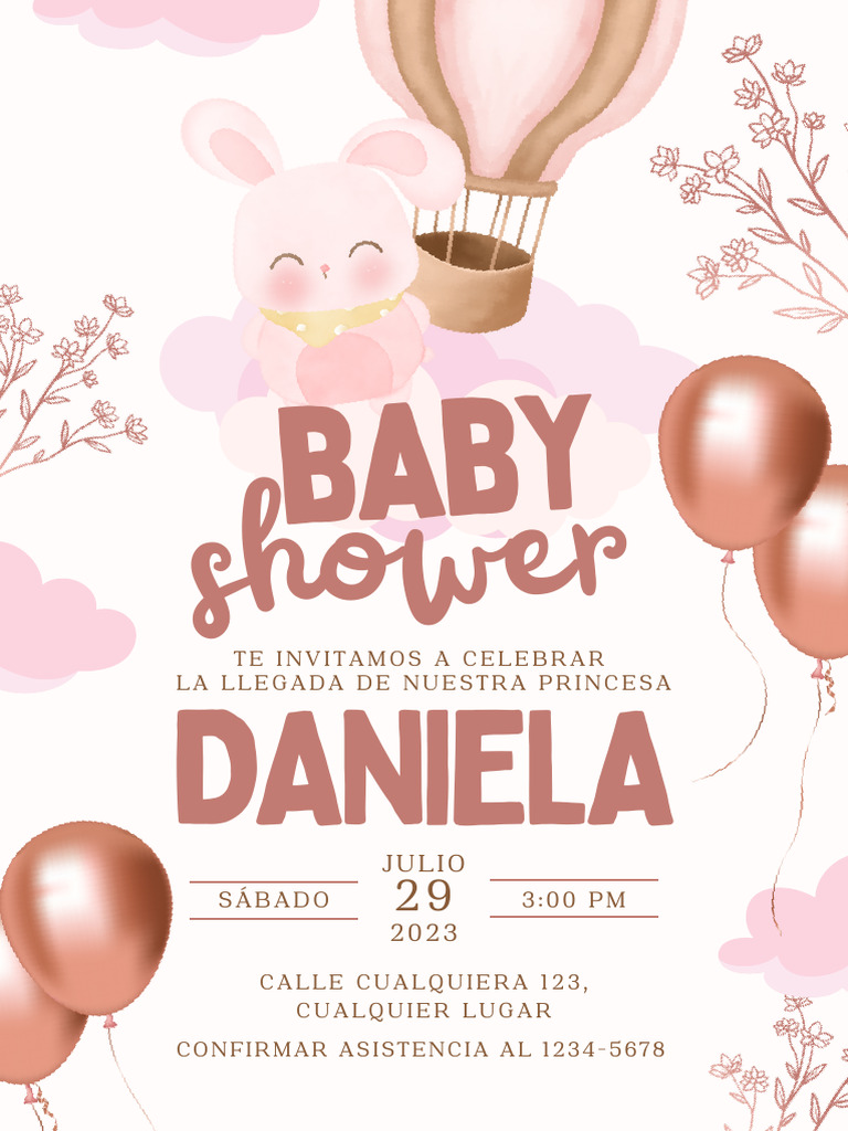 Tarjeta de Invitación Baby Shower Niña Palo de Rosa - 20250316 - 094159 - 0000 | PDF