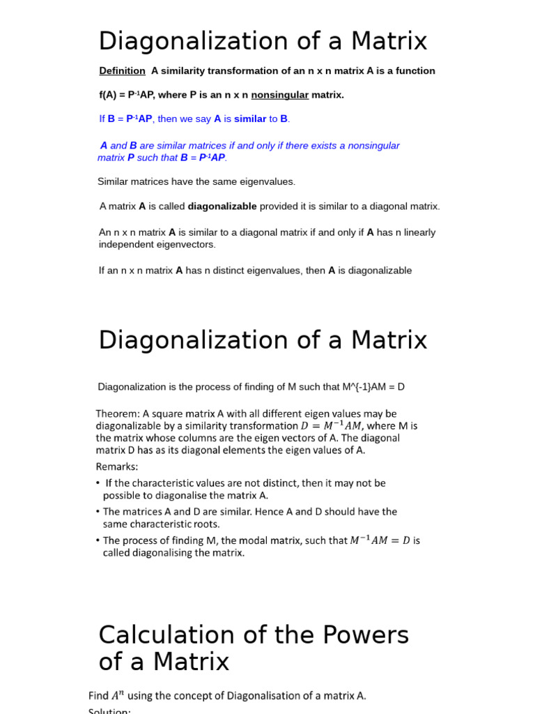 1.diagonalization of A Matrix and QF | PDF