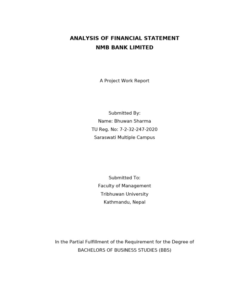NMB Bank Financial Statement Analysis | PDF | Banks | Dividend