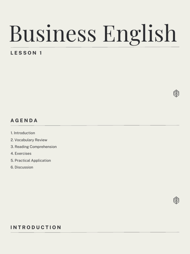 Business English Preparation - Lesson 1 | PDF | Agile Software Development | Reading Comprehension